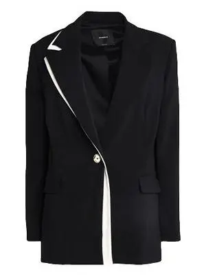 Pinko Crepe Blazer With Lapel Collar - Black