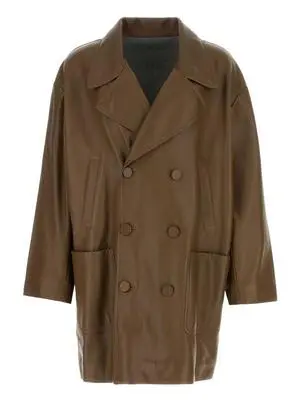 Fendi Nappa Leather Coat - Brown
