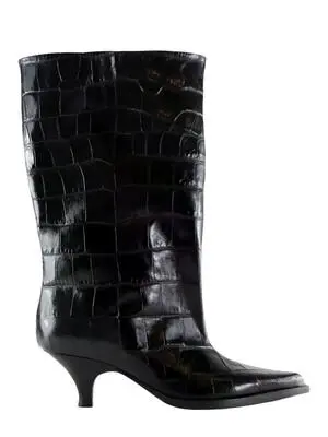 NOTABENE Yovanna Crocodile-effect Boots - Black