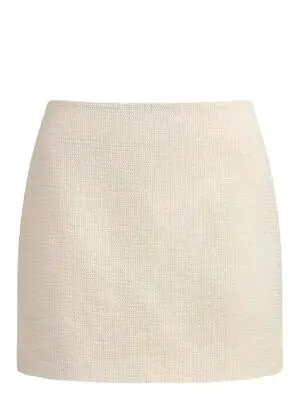 12 STOREEZ Textured Mini Skirt - Neutrals