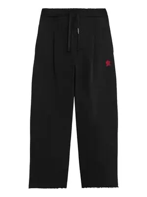 A PAPER KID Drawstring Raw-hem Trousers - Black