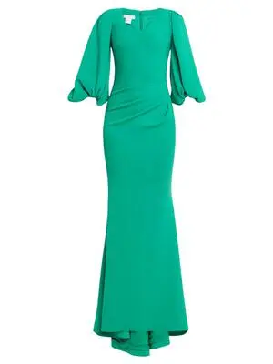 Jovani Puff-sleeve Trumpet Gown - Green