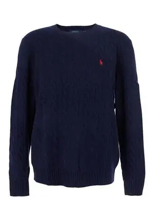 Ralph Lauren Cable Knit Crewneck Sweater - Blue