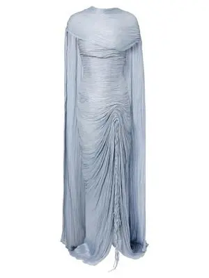 MARMAR HALIM Tatiana Pleated Corset Gown - Blue