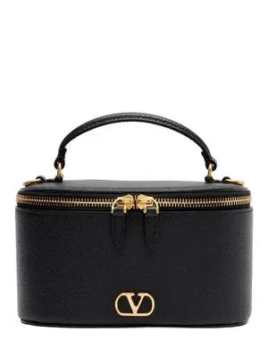 Valentino Garavani Vlogo Mini Leather Vanity Bag - Black