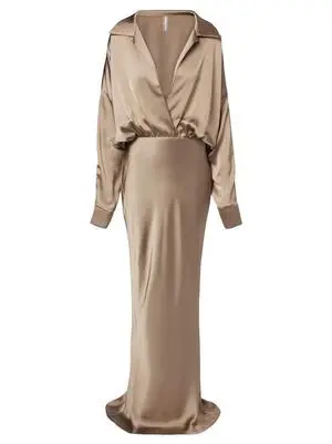 Norma Kamali Satin Gown - Brown