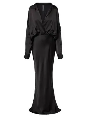 Norma Kamali Satin Gown - Black