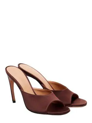Attico Betta 95 Satin Mules - Brown