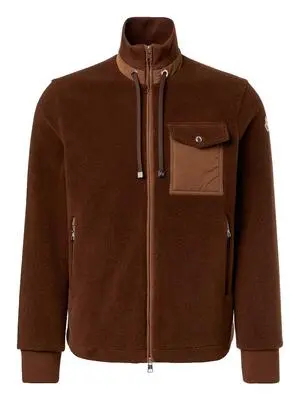 Moncler Down-paneled Teddy Cardigan - Brown
