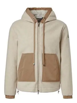 Moncler Fleece Zip-up Hoodie - Beige