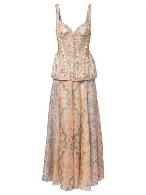 Zimmermann Rebellion Floral Linen Gown Multicoloured