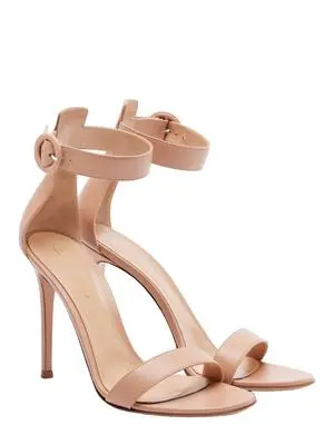 GIANVITO ROSSI Portofino 105 Leather Sandals - Pink