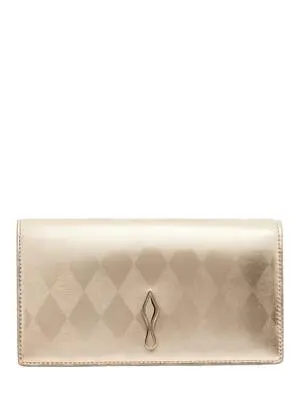 CHRISTIAN LOUBOUTIN Bettina Metallic Leather Clutch - Gold