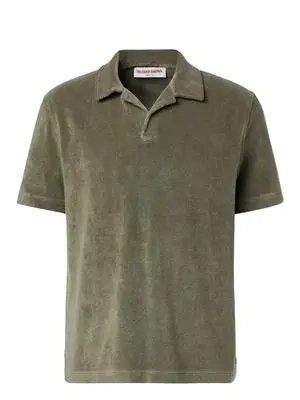 Orlebar Brown Terry Resort Cotton Terry Polo Shirt - Green