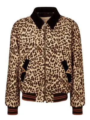 Valentino Garavani Vgold Leopard-print Wool Blouson Jacket - Multicoloured