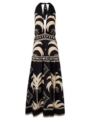 Johanna Ortiz Printed Cotton Maxi Dress - Black