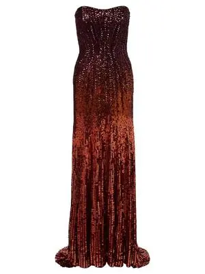 Jenny Packham Lior Embellished Corset Gown - Red
