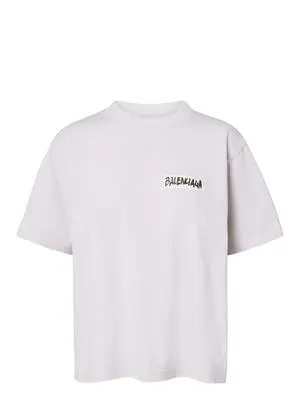 Balenciaga Logo Cotton T-shirt - White