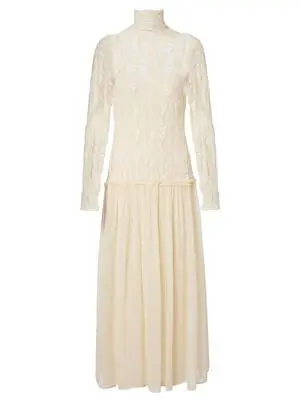 Ulla Johnson Sybil Lace And Chiffon Maxi Dress - White