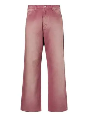 Auralee Faded Wide-leg Jeans - Pink