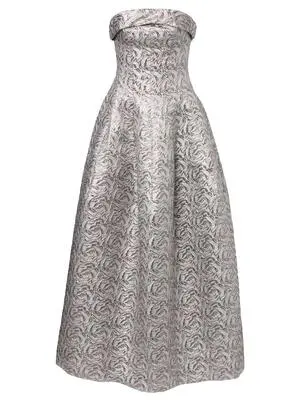 Simkhai Metallic-effect Bustier Gown - Silver