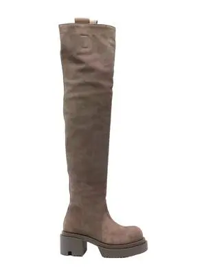 Rick Owens 70mm Wader Bogun Over-the-knee Boots - Brown