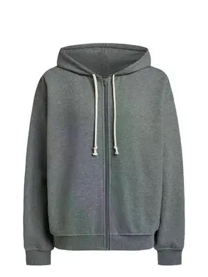 12 STOREEZ Terrycloth Zip-up Hoodie - Grey