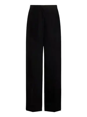 12 STOREEZ Velvet Straight-leg Trousers - Black