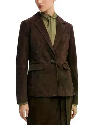 NEVER FULLY DRESSED Pocket Button Blazer - Brown