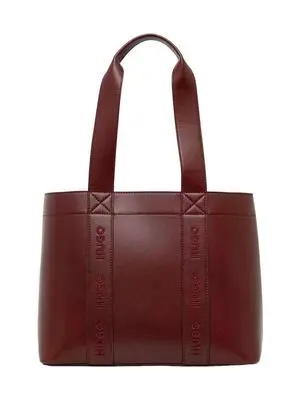 Hugo Logo-embroidered Tote Bag - Red