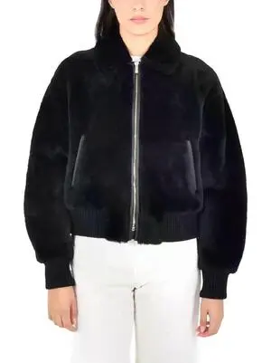 Max Mara Zip-up Bomber Jacket - Black