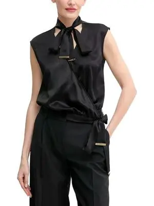 MARCIANO Linda Tie-detail Blouse - Black