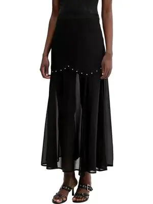 NEVER FULLY DRESSED A-line Maxi Skirt - Black