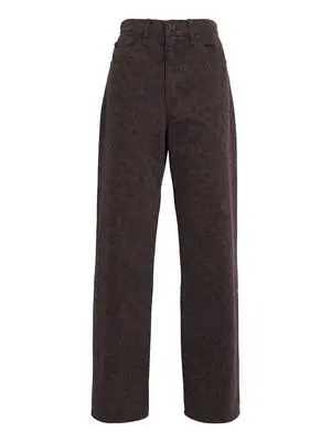 Rag & Bone Leopard Shea Straight High-rise Jeans - Brown