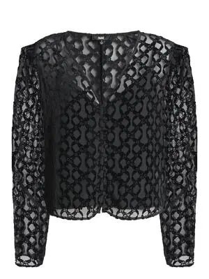 Paige Velvet Jacquard Amaya Blouse - Black