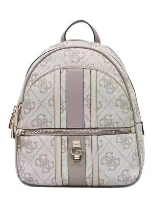 Guess Logo-plaque Patterned Backpack - Neutrals