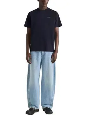 Givenchy T-shirt In Cotton With Paris Gros Grain Blue