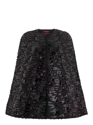 Valentino Garavani Embellished Round-neck Cape - Black