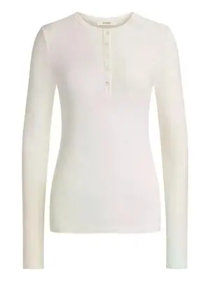 12 STOREEZ Henley-Neck Blouse