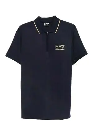 Emporio Armani Zip Detail Polo Shirt - Blue