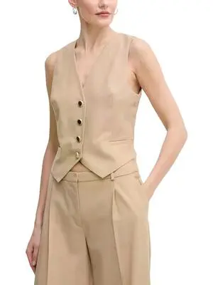 Guess Buttoned Sleeveless Waistcoat - Neutrals