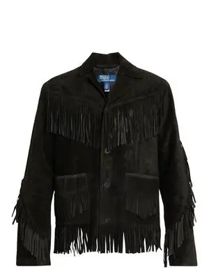 Ralph Lauren Fringe Suede Western Jacket - Black