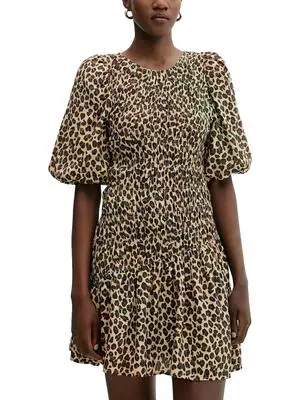 NEVER FULLY DRESSED Animal-print Mini Dress - Neutrals