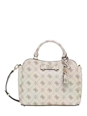 Guess Monogram Tote Bag With Charm Detail - Neutrals