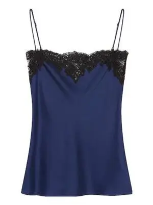 Stella McCartney Lace-trim Satin Top - Black