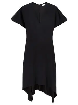 Stella McCartney V-neck Satin Midi Dress - Black