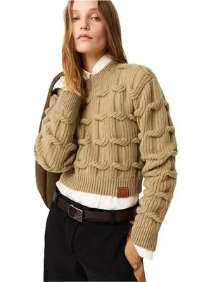 Stella McCartney Falabella Cable-knit Crewneck Jumper - Brown