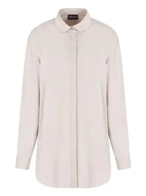 Giorgio Armani Triple Silk Georgette Shirt - White