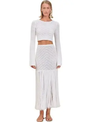 Devon Windsor Enda Maxi Skirt Gray / Neutral