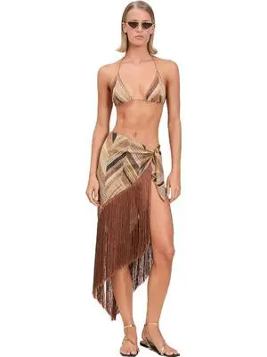 Devon Windsor Paxton Fringe Sarong - Brown